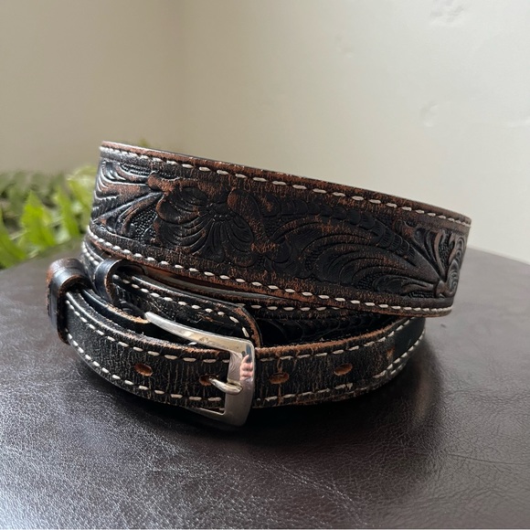 Tony Lama | Accessories | Vintage Tony Lama Tooled Leather Western ...